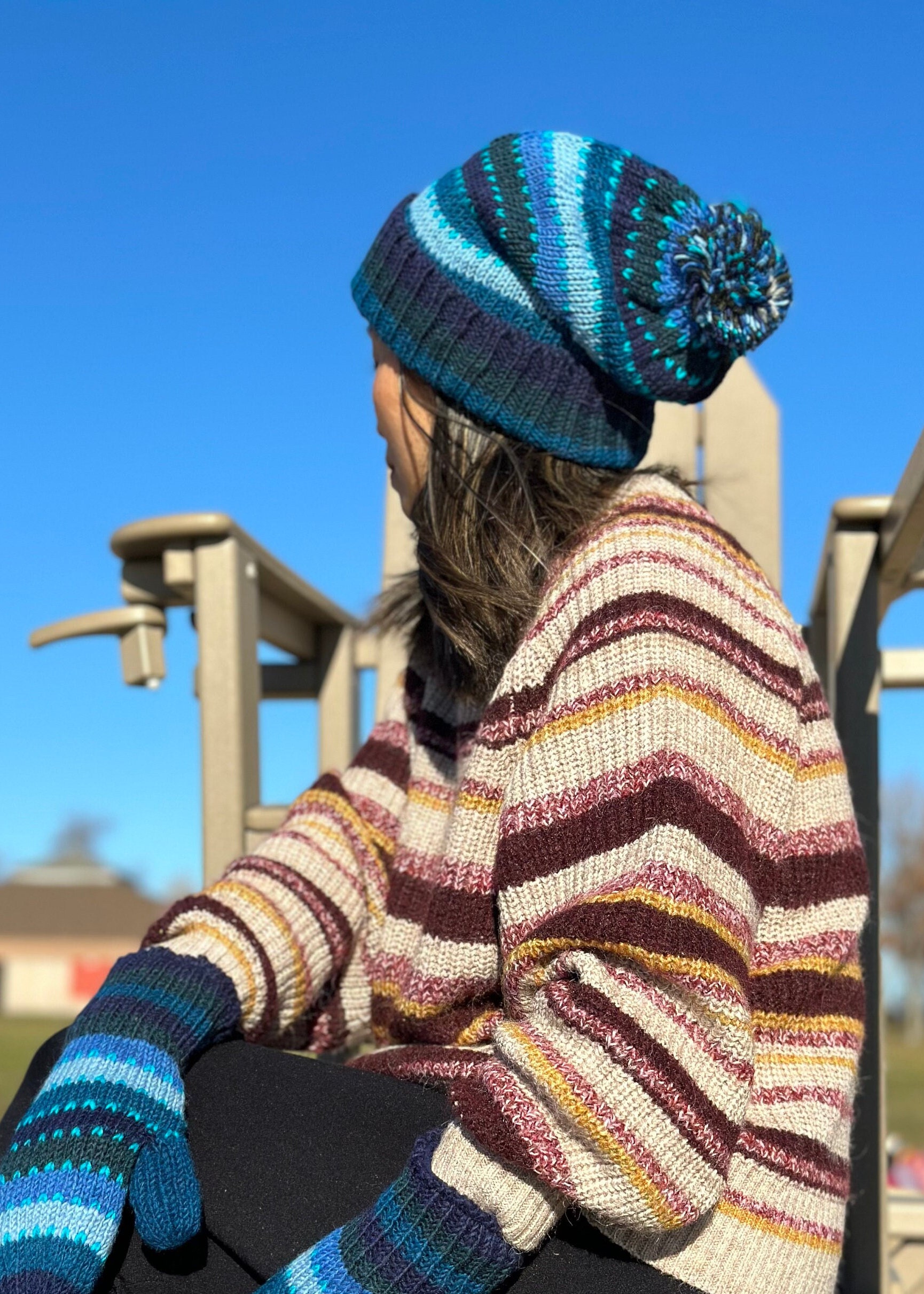 Himalayan Sherpa Wool Hand Knitted Hat, Fleece Lining, Warm Wool Hat ...