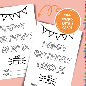 Birthday Card for Auntie and Uncle Fill in the Blanks All About Aunt ...