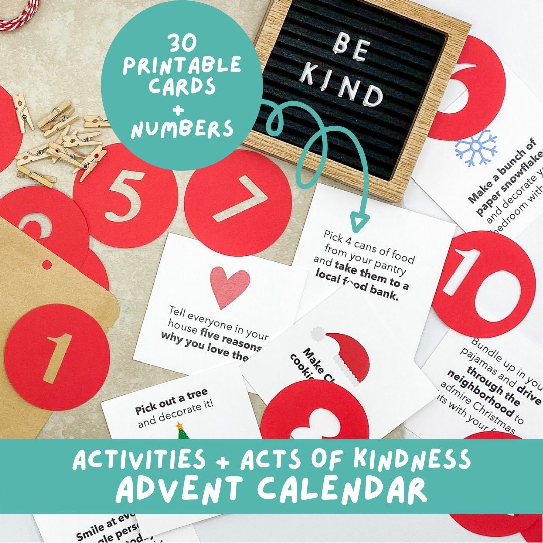 Activities and Acts of Kindness Advent Calendar for Kids. - Etsy