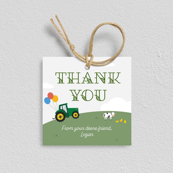 John Deere Favor Tag - Etsy