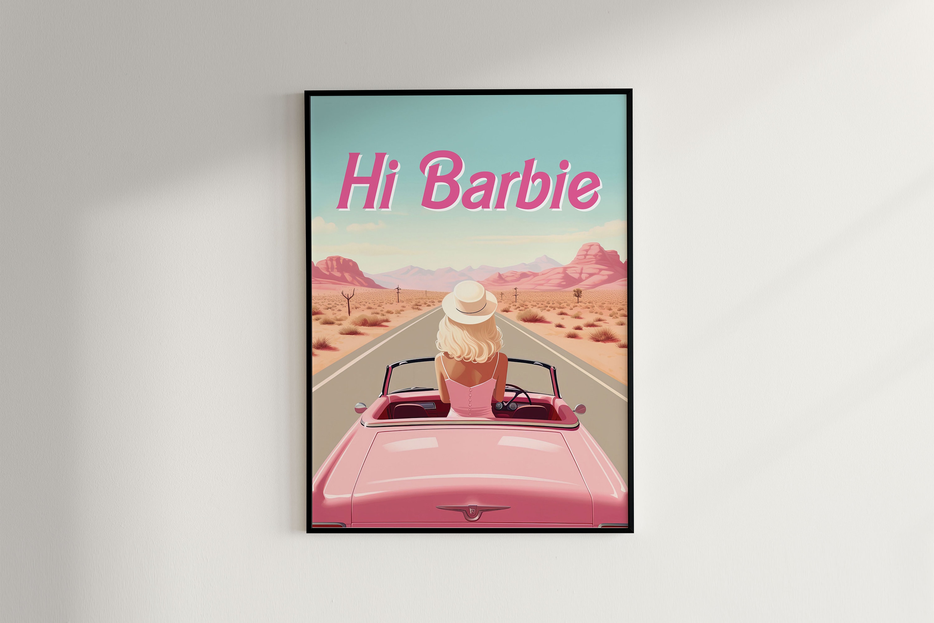 Barbie Movie Inspired Poster, Glam Pink Wall Art Design, Retro ...