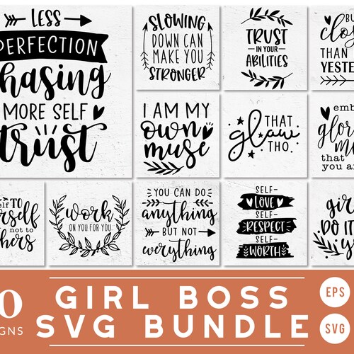 Motivational Quotes SVG Cut File Bundle Inspirational Quote - Etsy