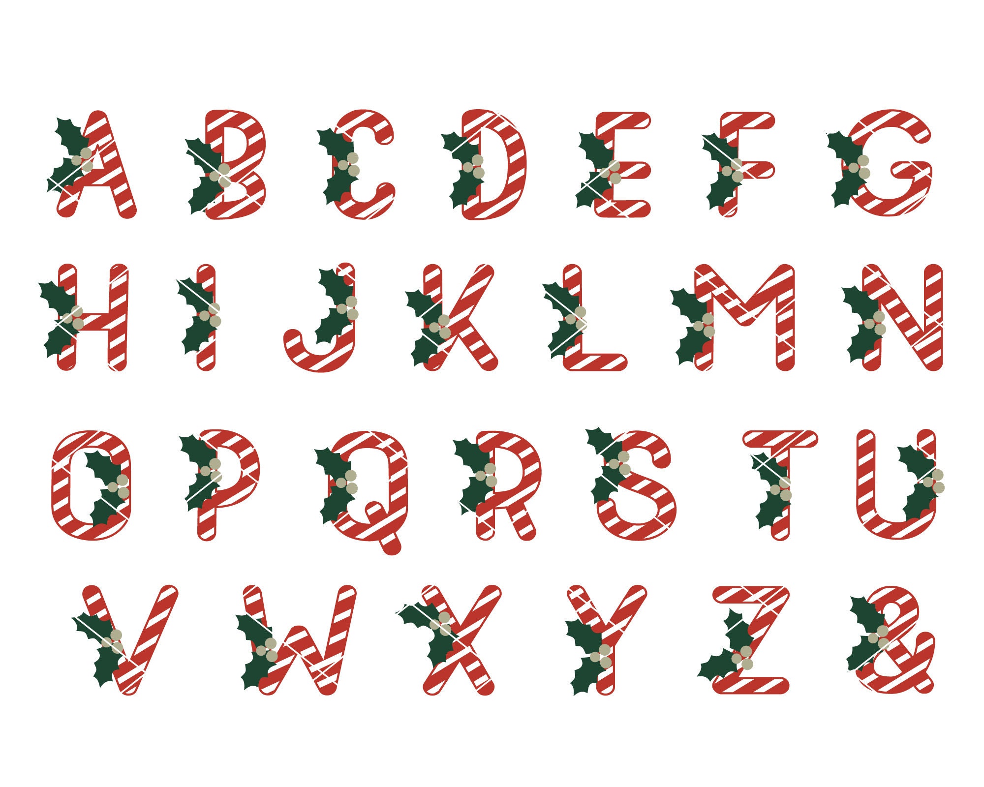 Christmas Alphabet SVG Cut File Bundle for Cricut & Cameo Silhouette ...