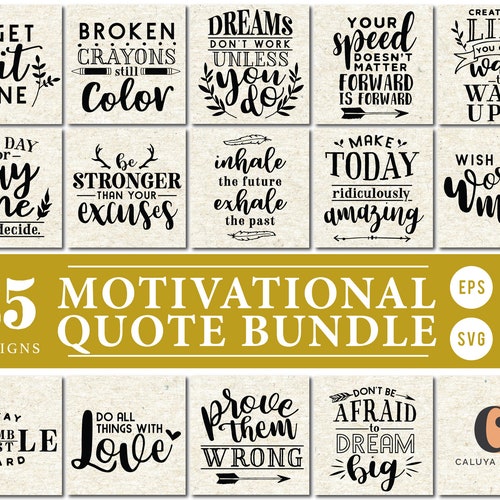 Inspirational Quote SVG Cut File Bundle for Cricut Cameo - Etsy
