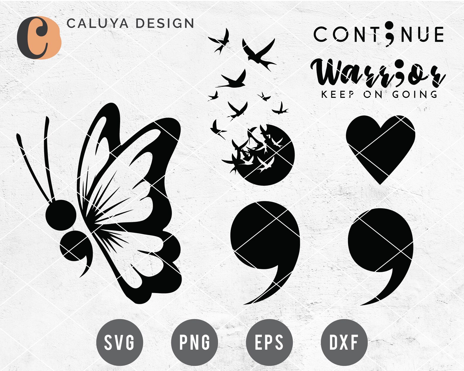 Semicolon Project SVG Mental Illness Awareness EPS Png & Dxf - Etsy