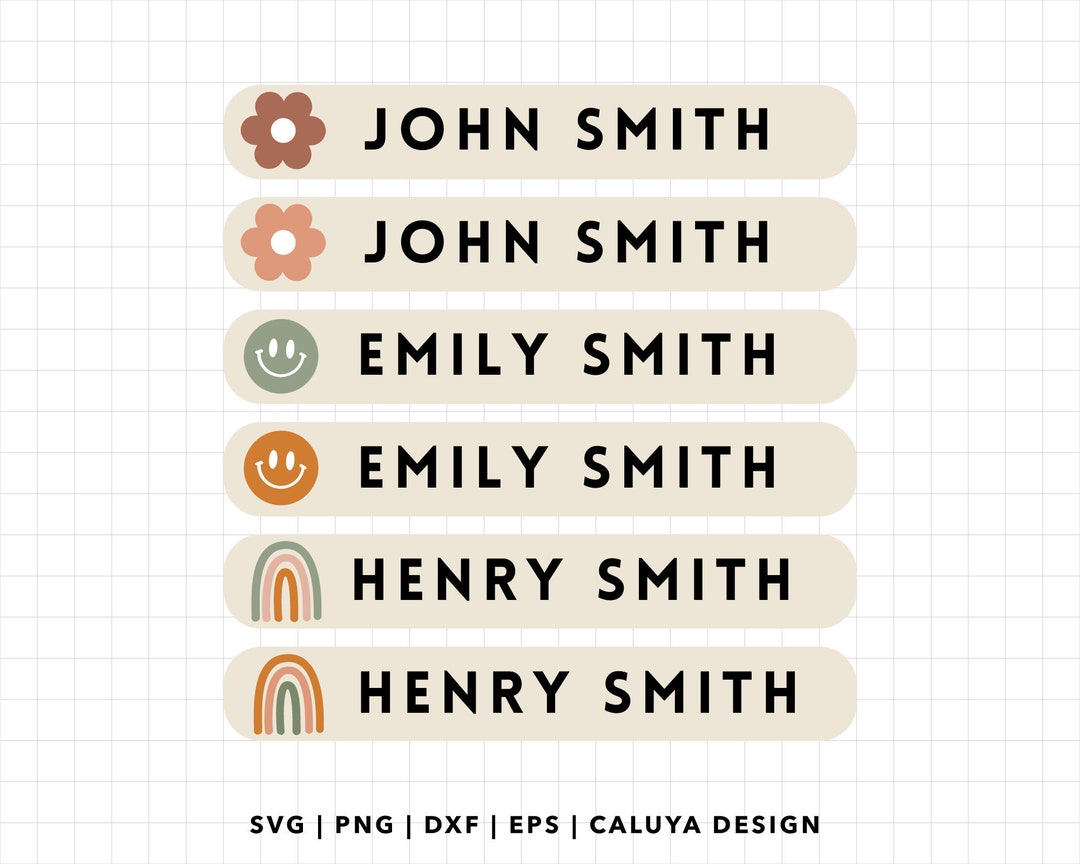 Personal Name Label SVG | Kids Name Labels SVG, Back to School SVG ...