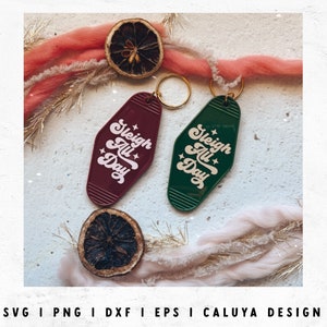 Christmas Keychain SVG | Motel Keychain SVG | Retro Christmas SVG ...