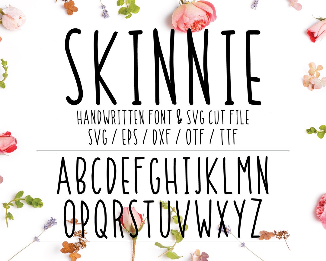 Handwritten Skinny Font SVG Cut File for Circuit, Cameo Silhouette ...