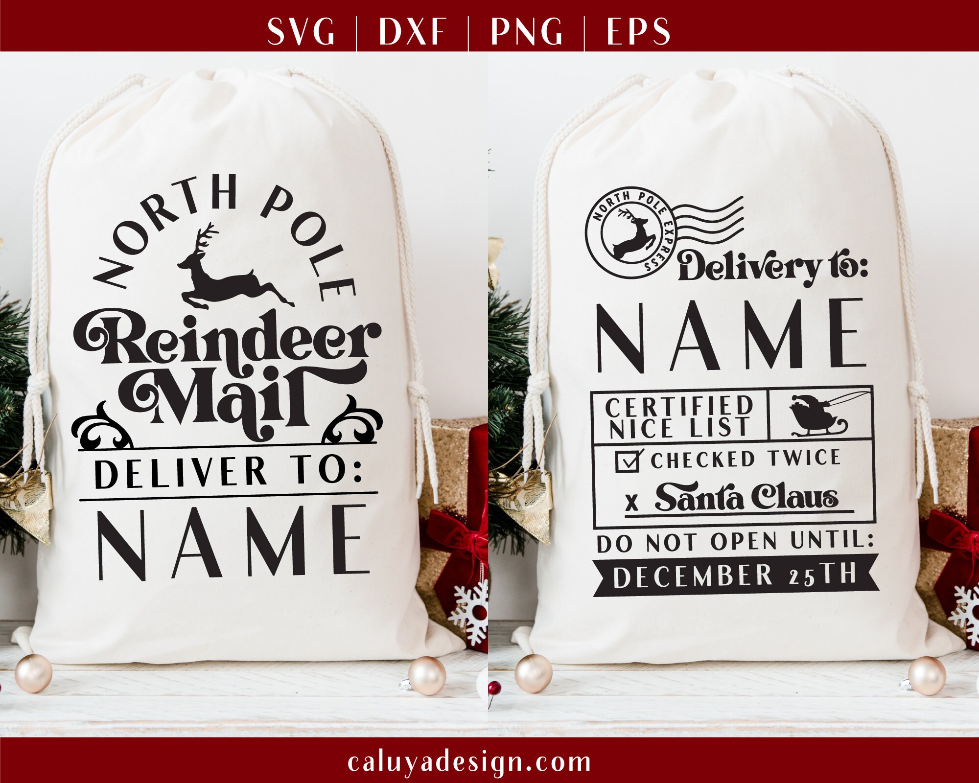 Vintage Christmas SANTA SACK SVG Cut File Bundle for Cricut | Etsy