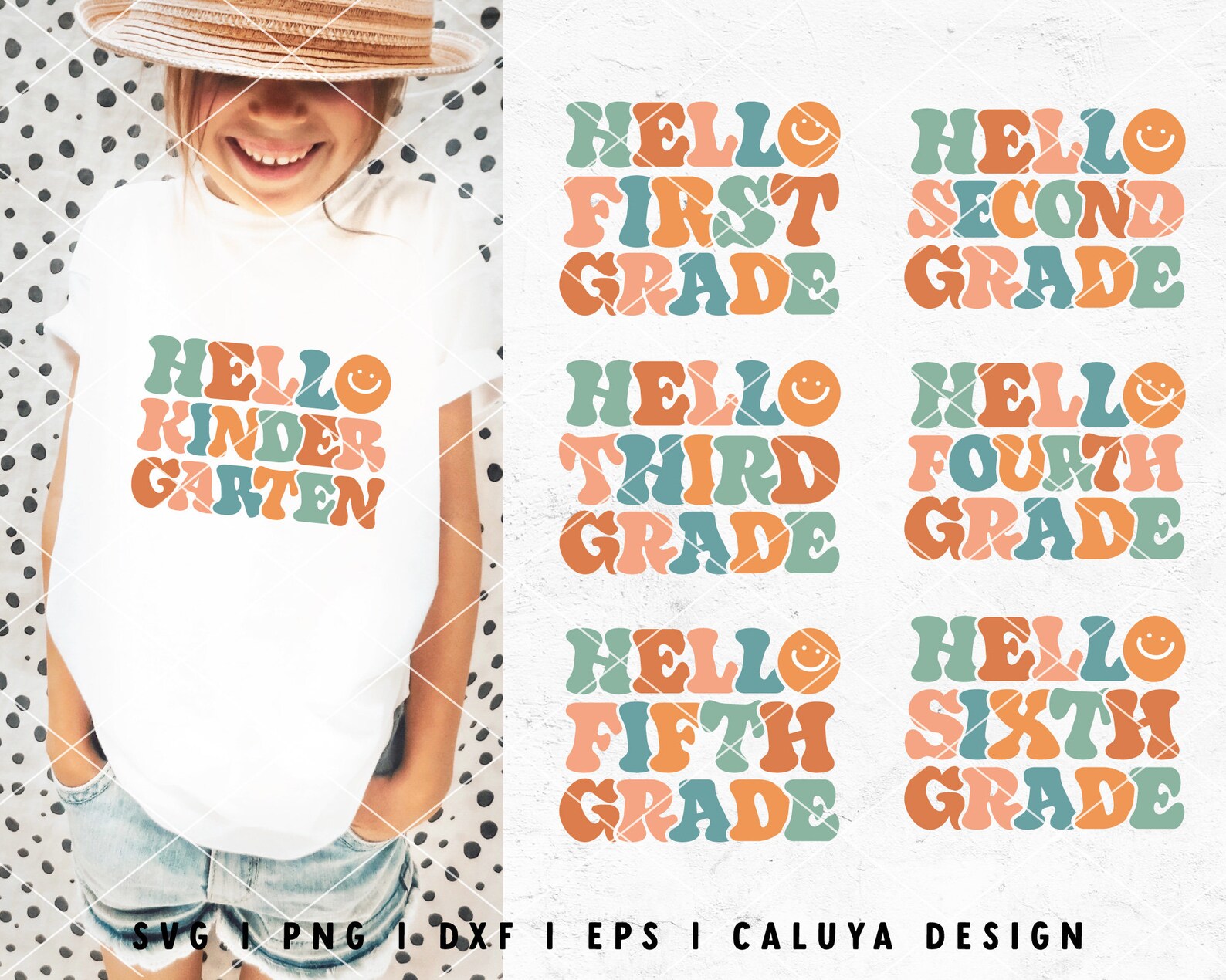 Hello First Grade SVG Hello Kinder SVG Back to School SVG - Etsy