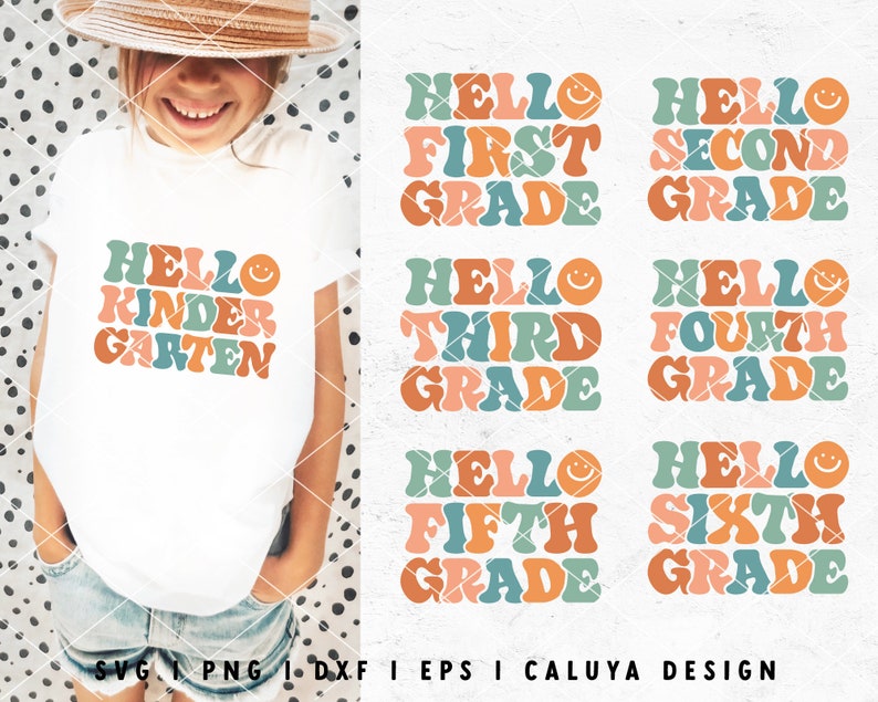 Hello First Grade SVG Hello Kinder SVG Back to School SVG - Etsy
