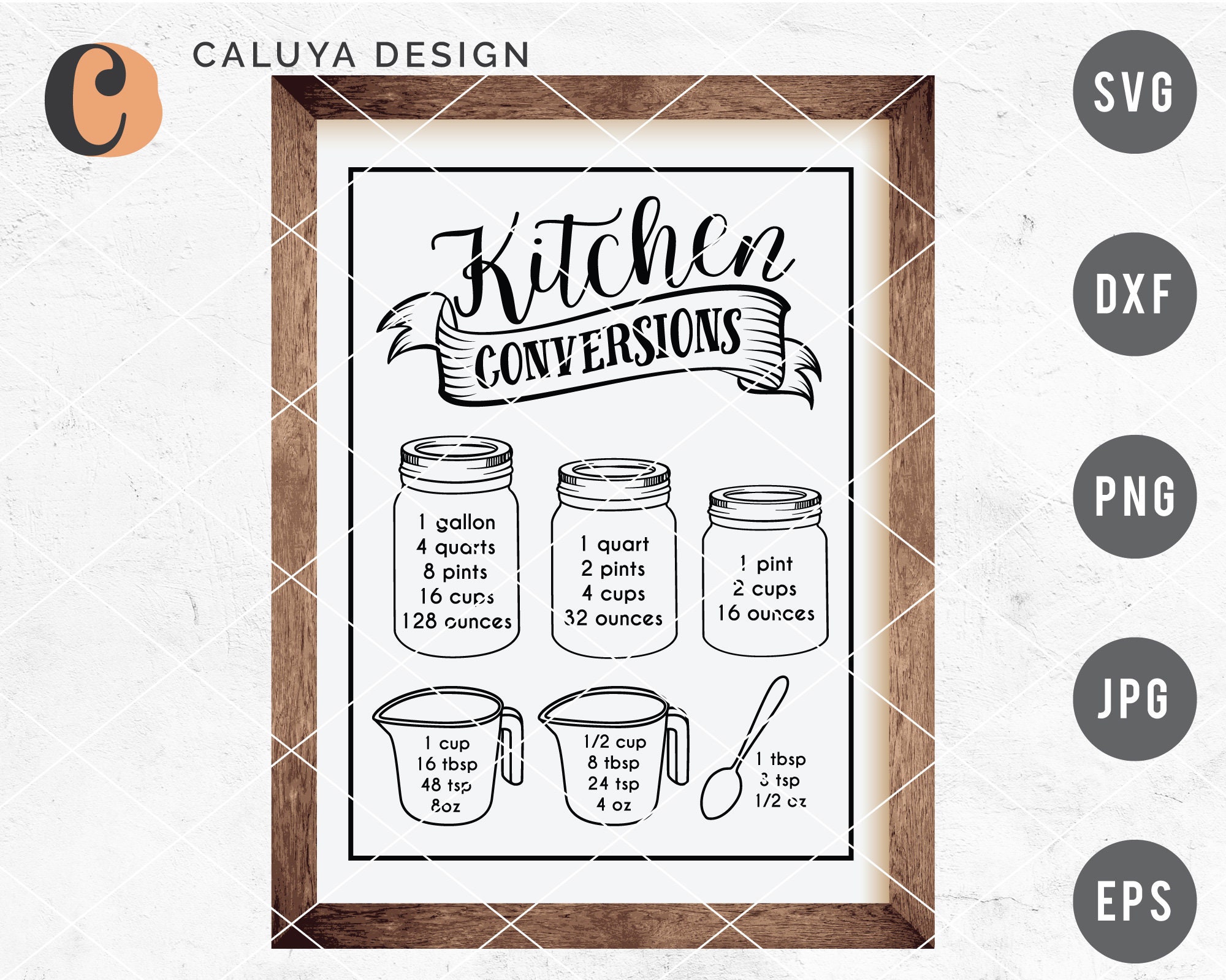 Kitchen Conversion SVG Measurement SVG Baking SVG - Etsy