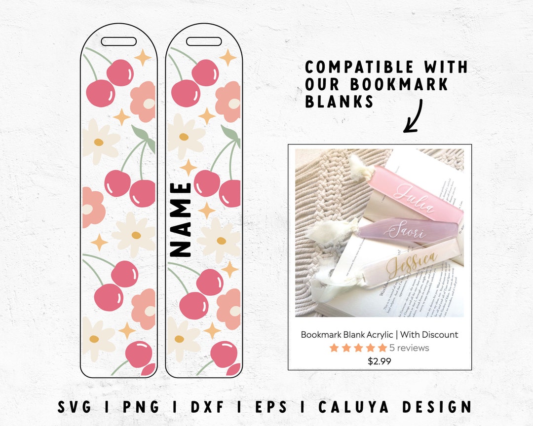 Bookmark SVG | Bookmark Template SVG | Cute Cherry SVG | Cute Fruits ...