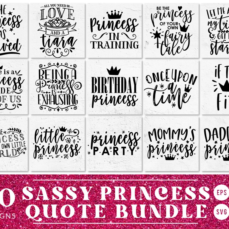 Princess Bundle Svg - Etsy