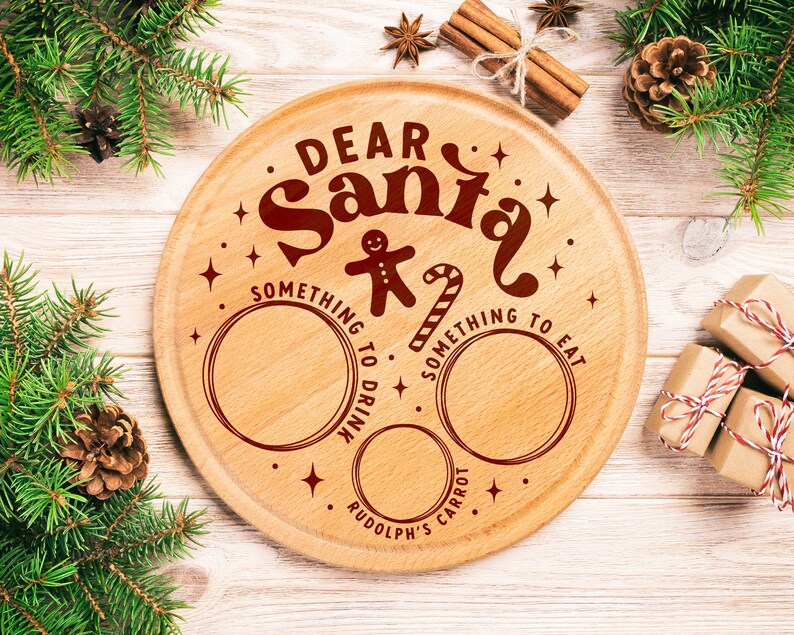 Circle Santa Tray SVG Circular Santa Cookie Tray SVG Kids - Etsy