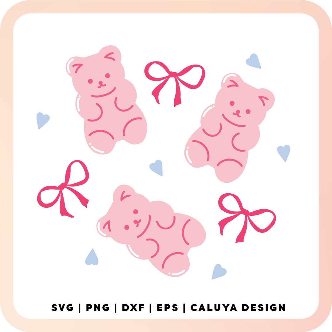 Gummy Bear SVG | Coquette Bow SVG | Trendy Cute Girly SVG | Romantic ...