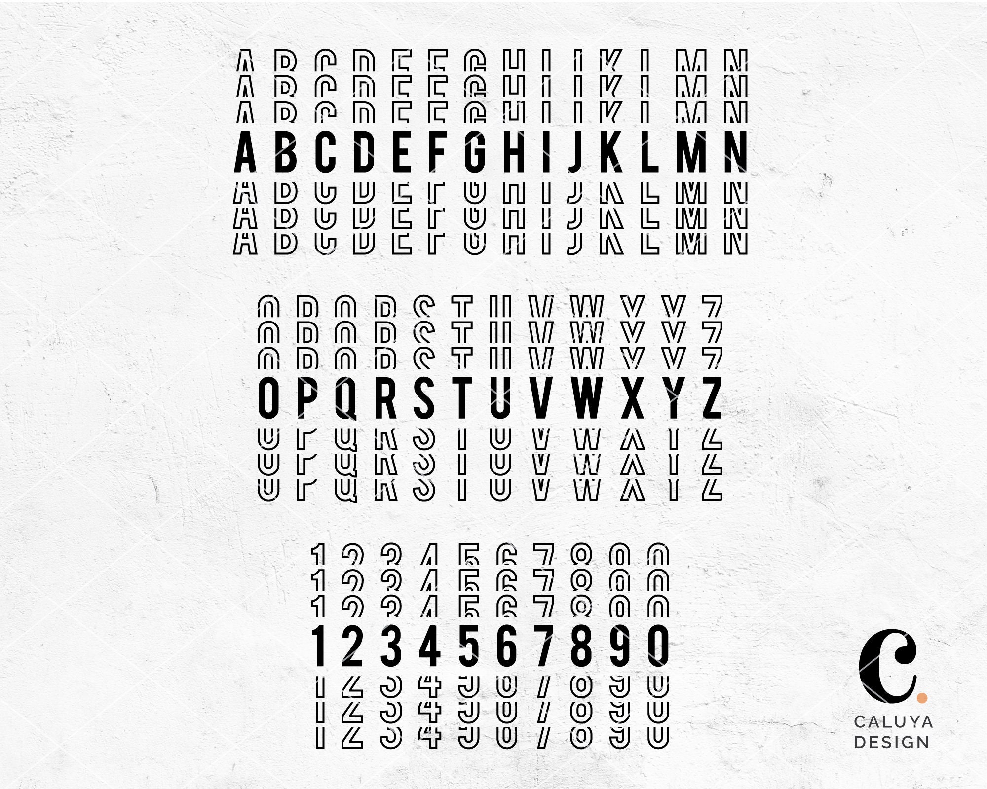 Stacked Letter Alphabet SVG Font File for Cricut Cameo - Etsy