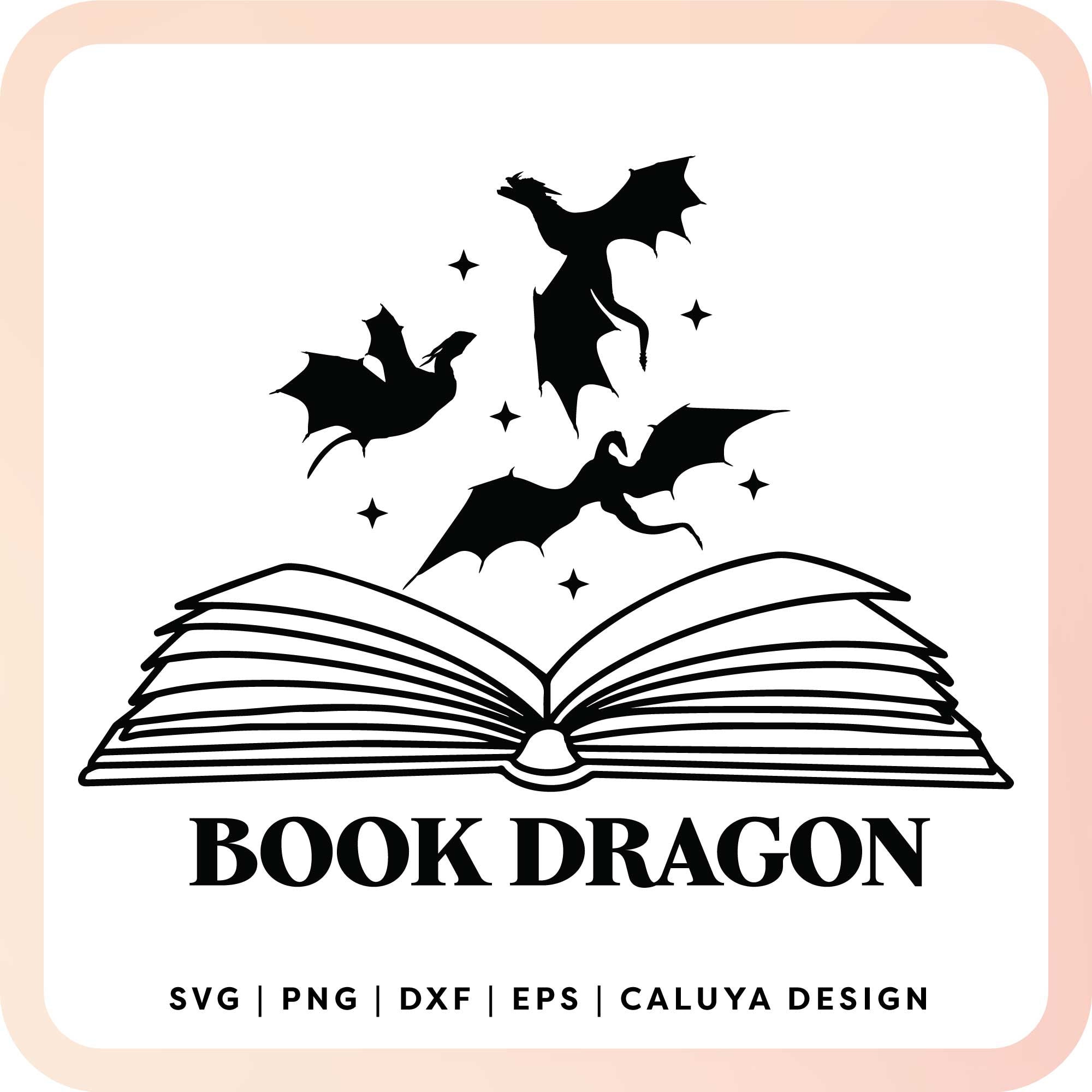 Book Dragon SVG | Fourth Wing SVG, Fantasy Book SVG, Bookworm Svg ...