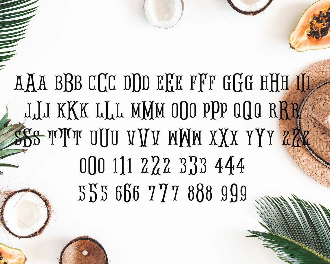 Fishtail Monogram SVG / Monogram Font SVG / Wedding Monogram - Etsy España