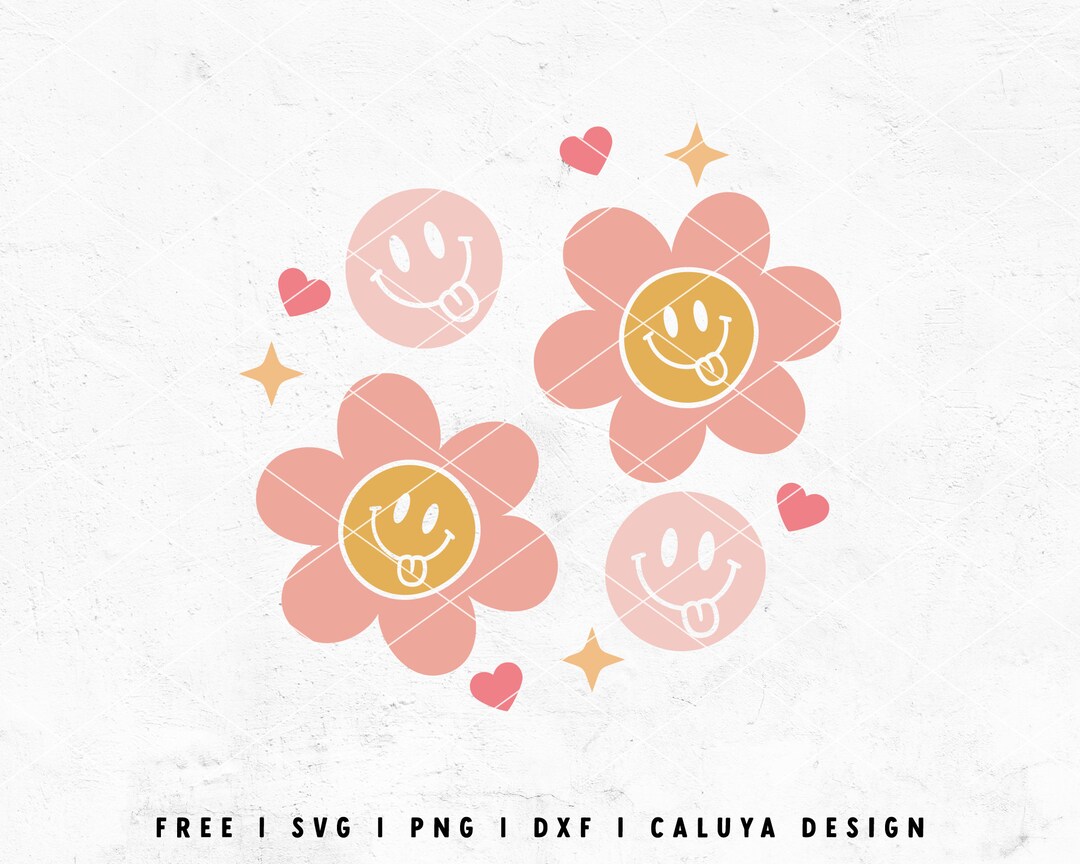 Groovy Smiley Face SVG Groovy Flower SVG Retro Flower SVG Smiley Face ...