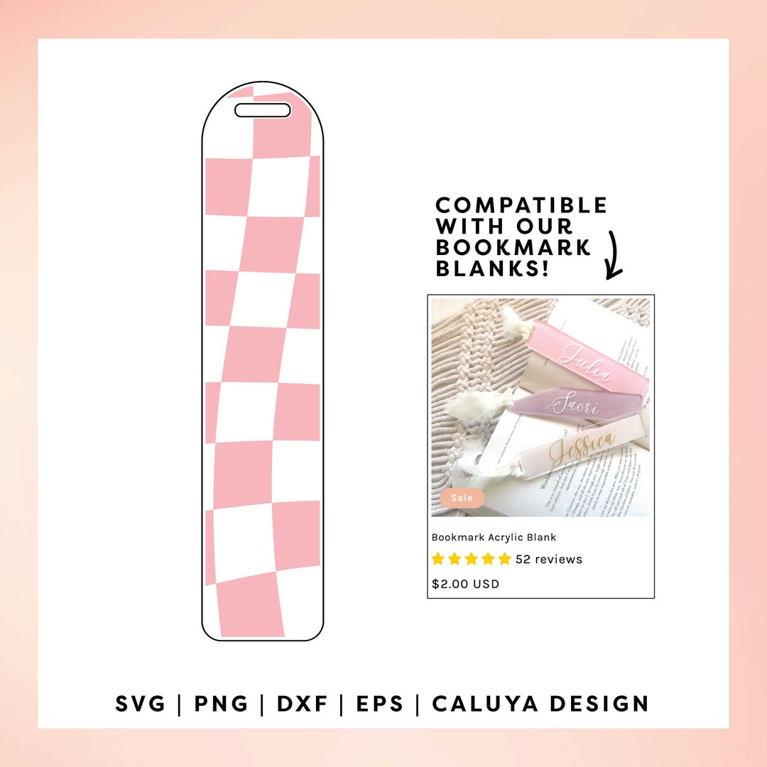 Bookmark Template SVG | Wavy Checkered Bookmark SVG | Retro Bookmark ...