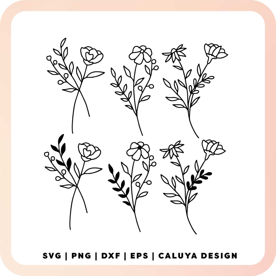 Wildflower SVG | Spring Flower SVG | Hand Drawn Flower SVG | Flower ...