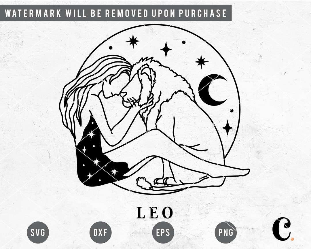 Leo Zodiac Sign SVG Cutting File for Cricut, Cameo Silhouette Astrology ...