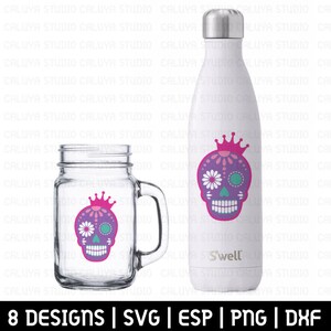Princess Sugar Skull SVG (layered), EPS, PNG & Dxf | Circuit | Cameo ...