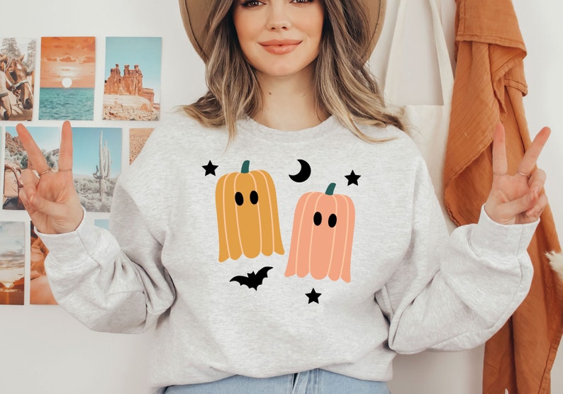 Cute Halloween SVG | Cute Ghost SVG | Halloween Pumpkin SVG | Retro ...