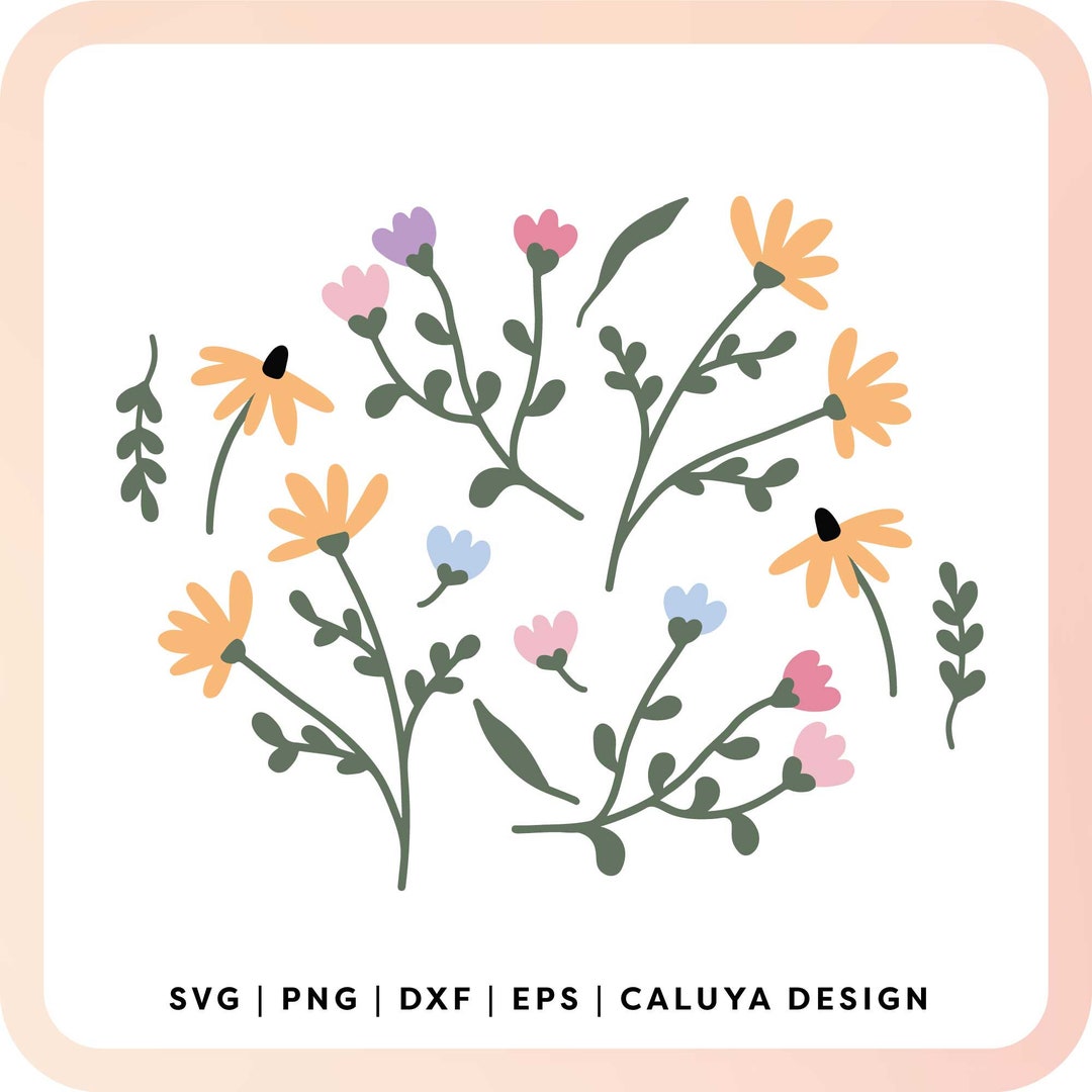 Wild Flower Set SVG | Boho Botanical Svg | Flower Bouquet SVG | Wedding ...