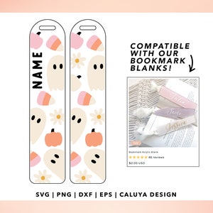 Cute Ghost SVG | Halloween Bookmark SVG | Bookmark Template SVG ...