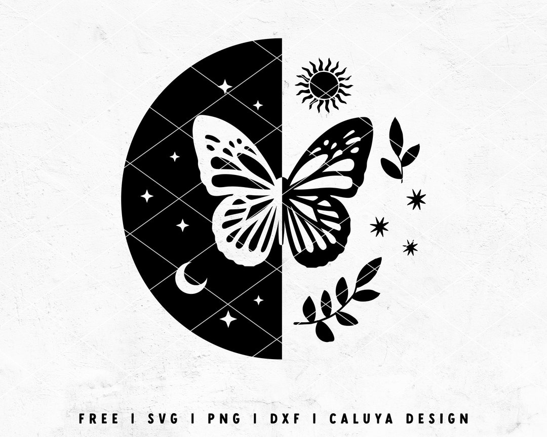 Butterfly SVG | Mystical Sun SVG | Mystical Moon SVG | Botanical Svg ...