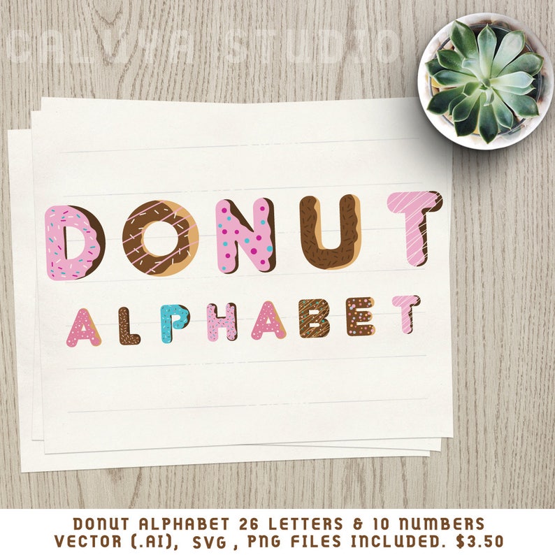 Donut Alphabet | Donut SVG Alphabet | Digital Letters | Alphabet ...