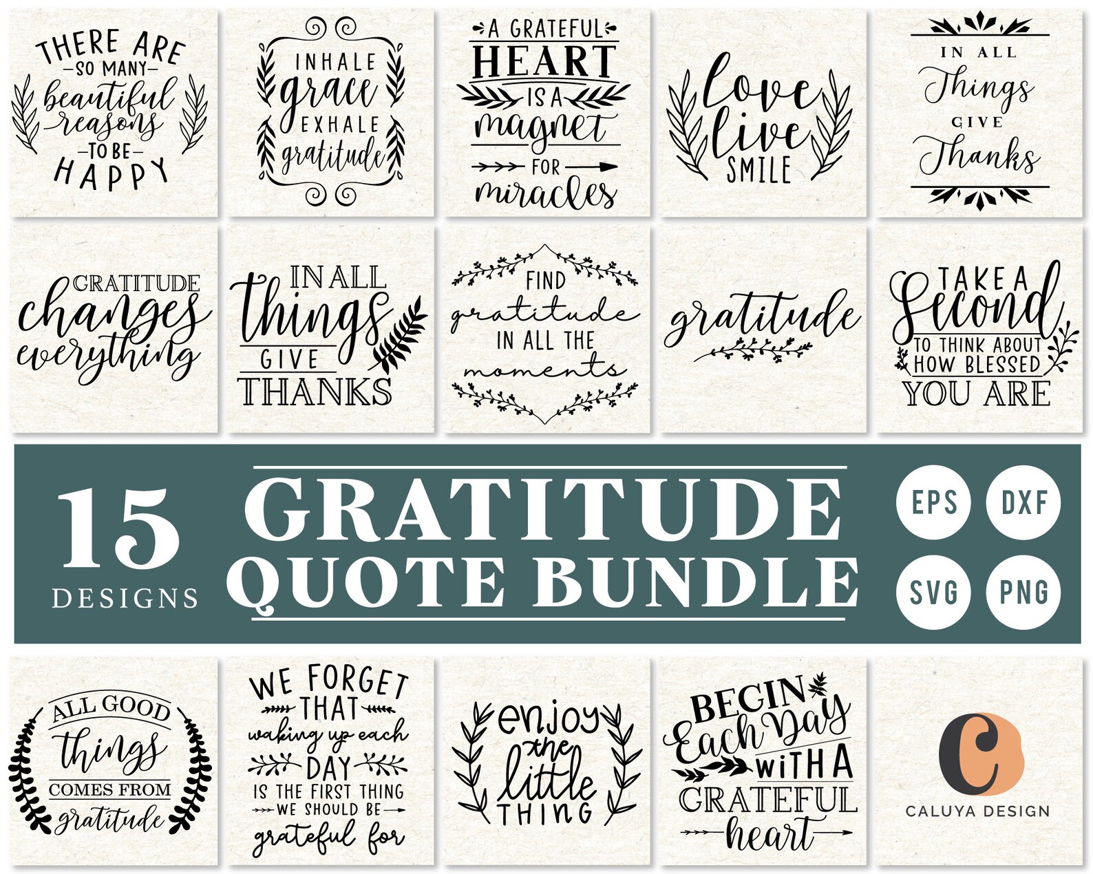 Gratitude Reminder Quote SVG Cut File Bundle Deal | Cut File for Cricut ...