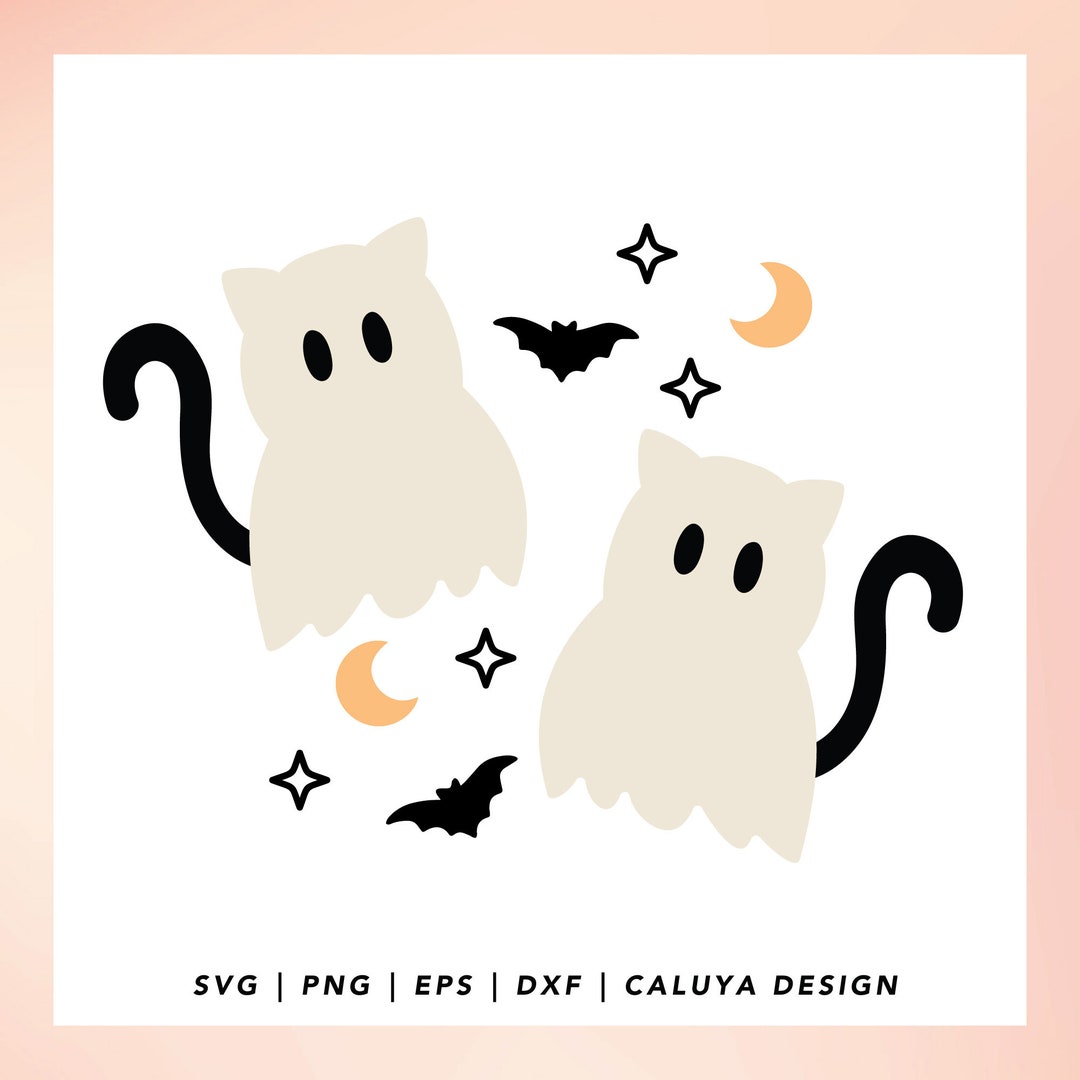 Halloween Cat Ghost SVG | Cute Ghost SVG, Sheet Ghost SVG, Cat Lover ...