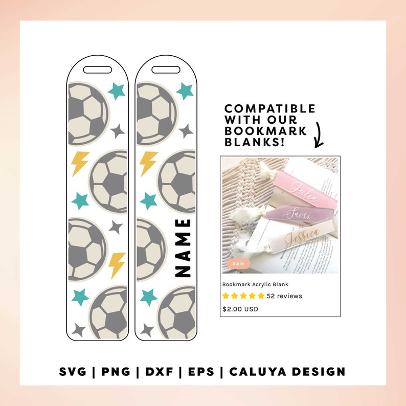 Bookmark SVG | Bookmark Template SVG | Kids Soccer SVG | Soccer Ball ...