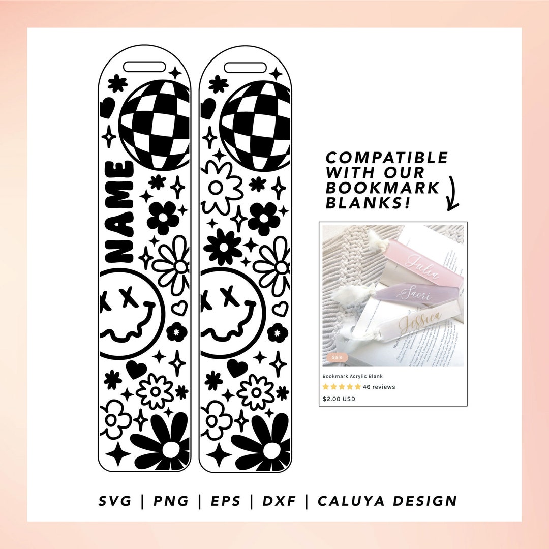 Bookmark SVG, Bookmark Template SVG, Y2K SVG, Disco Ball Svg, Bookmark ...
