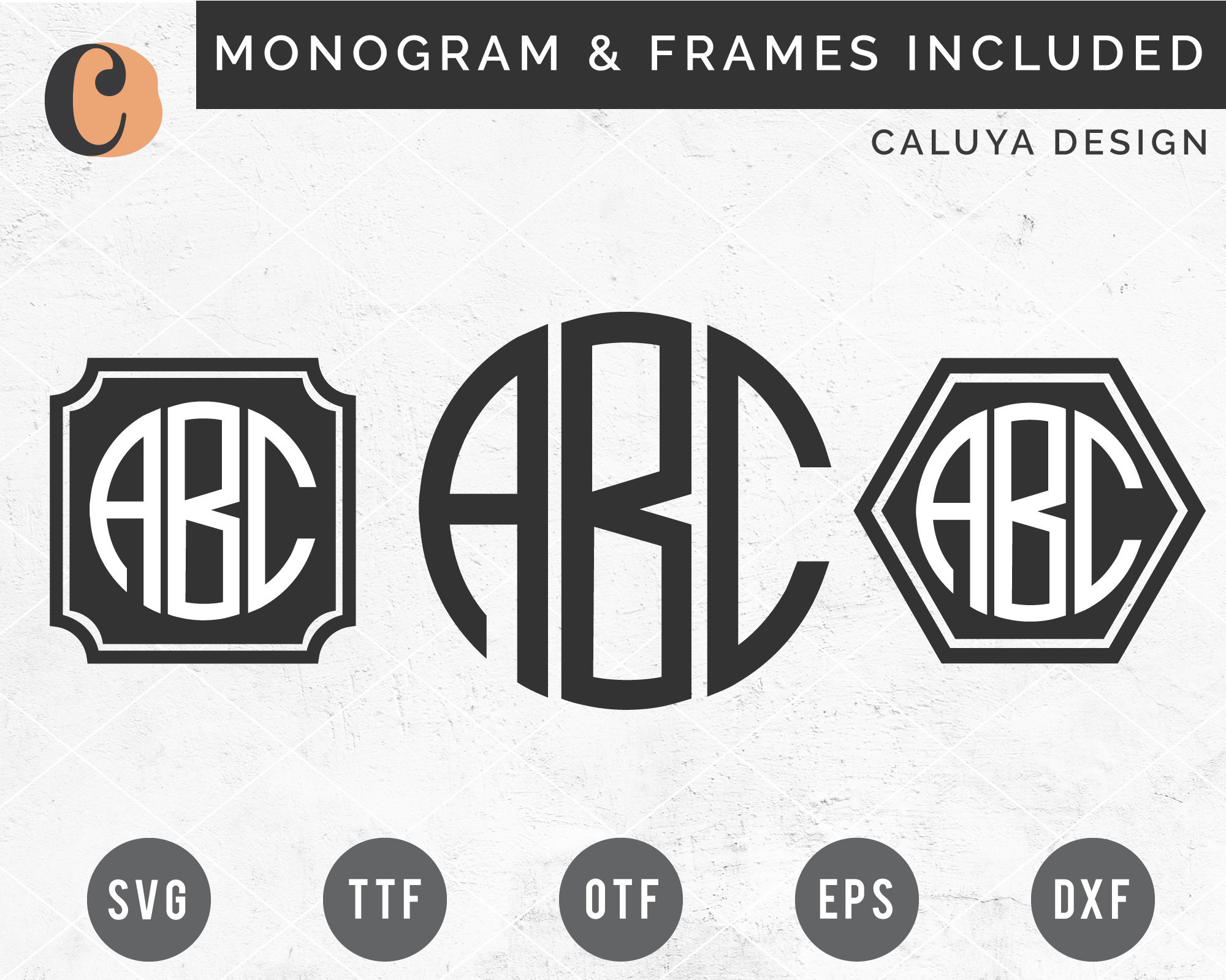 Round Circular Monogram Font OTF & TTF | SVG Cut File Monogram ...
