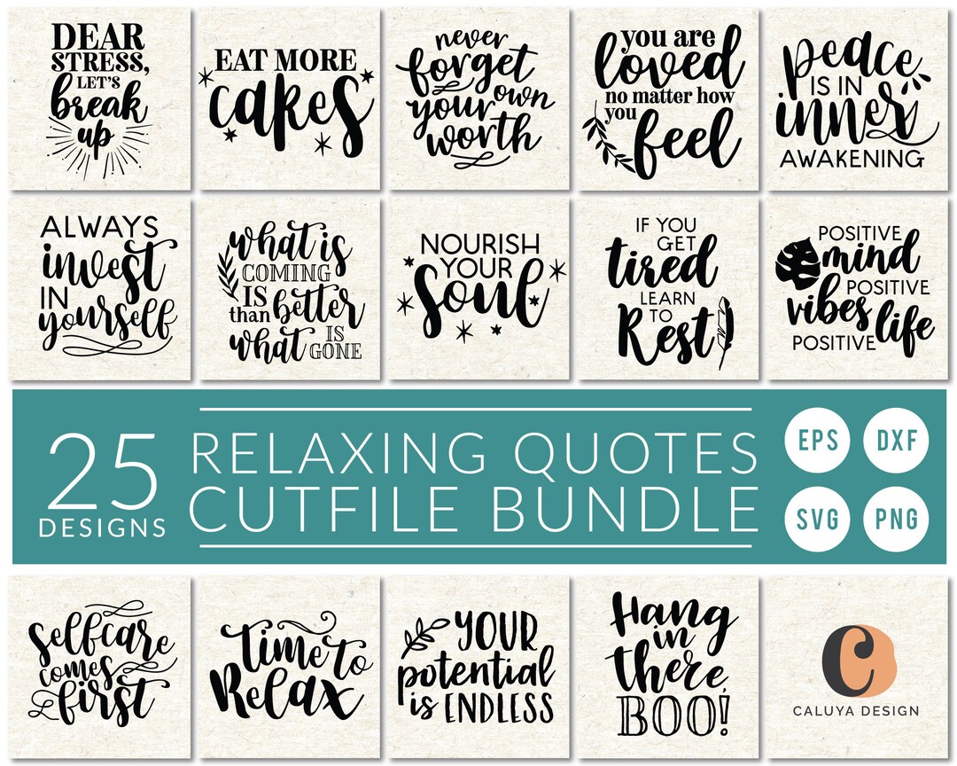 Relax Therapeutic Quote SVG Cut File Bundle Deal | Cut File for Cricut ...