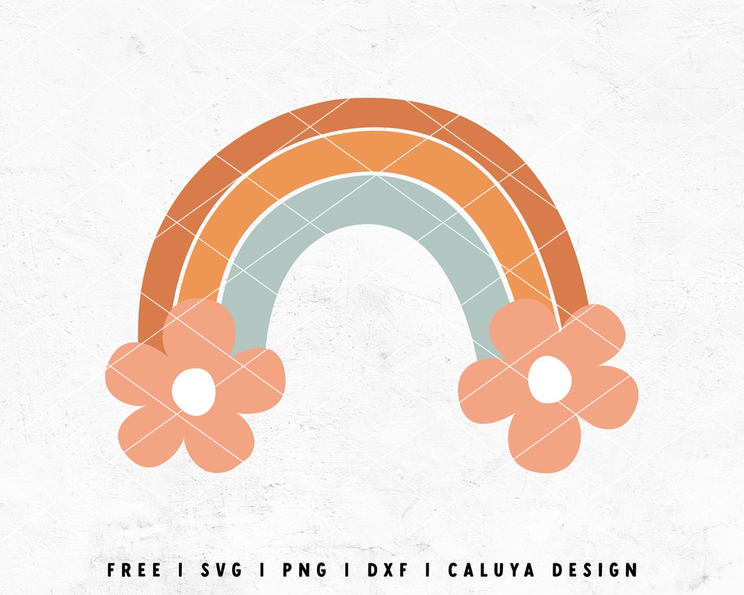 Boho Rainbow SVG | Daisy SVG | Retro Rainbow SVG | Hippie Svg ...