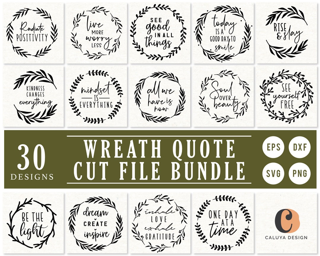 Wreath Inspirational Quote SVG | Affirmation SVG Bundle | Inspiring ...