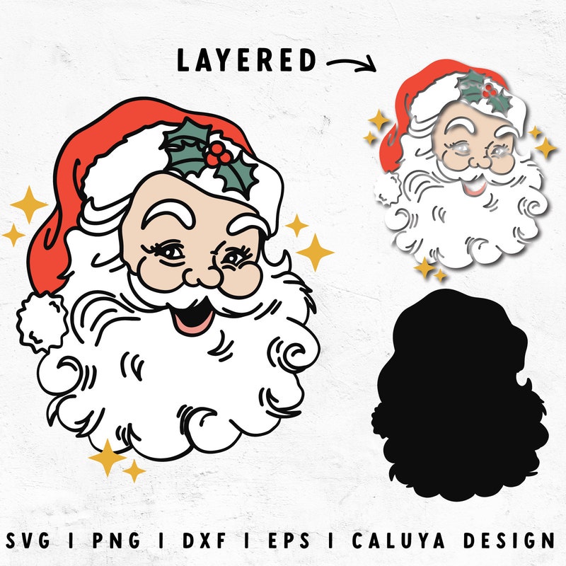 Santa Face Svg - Etsy
