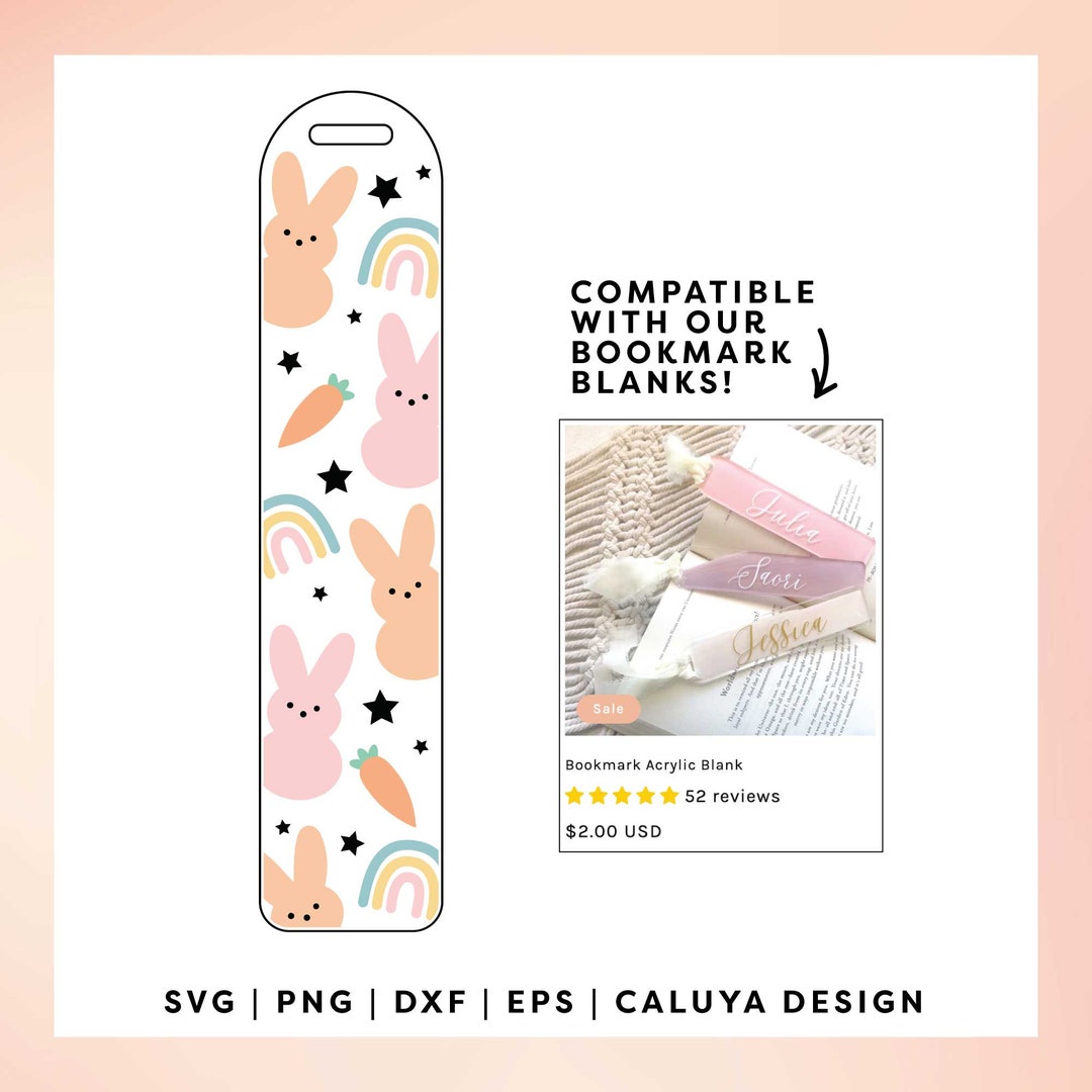 Easter Bookmark SVG | Bookmark Template SVG | Easter Bunny SVG | Cute ...