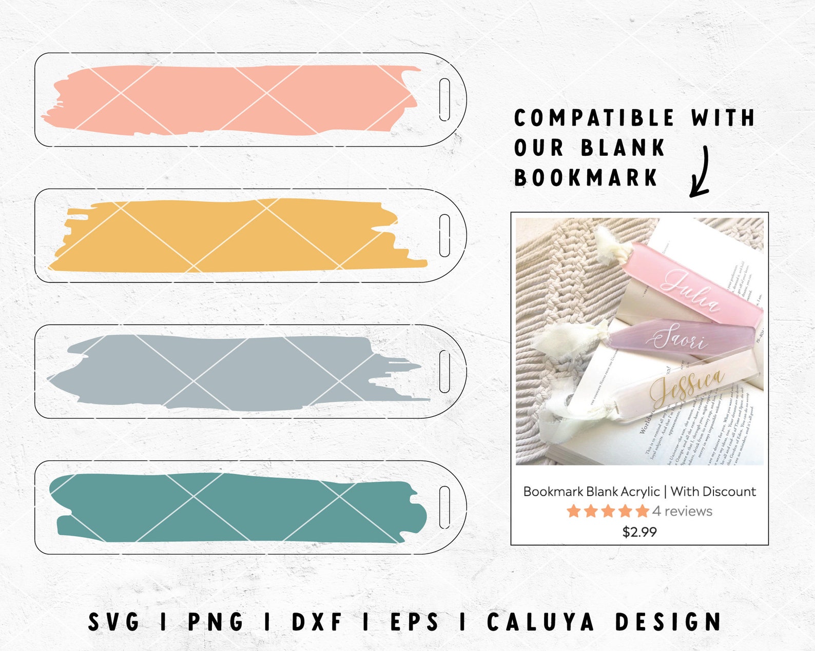 Paint Brush Strokes SVG Bookmark SVG Hand Drawn Stroke SVG - Etsy