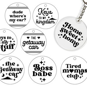 Funny Quote for Keychain SVG Bundle | Round Keychain SVG | Key Chain ...