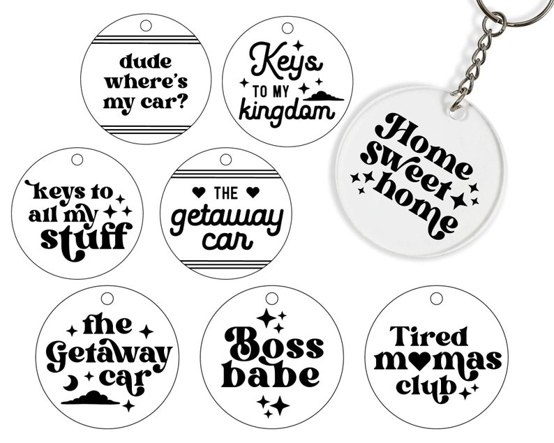 Funny Quote for Keychain SVG Bundle | Round Keychain SVG | Key Chain ...