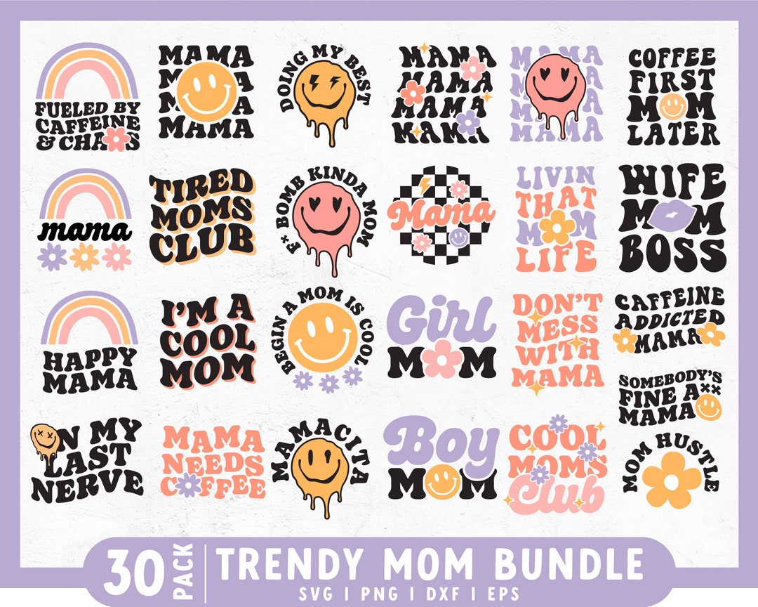 Mom Retro Svg | Retro Mom Svg Bundle | Groovy Mom Svg for Tumblers ...