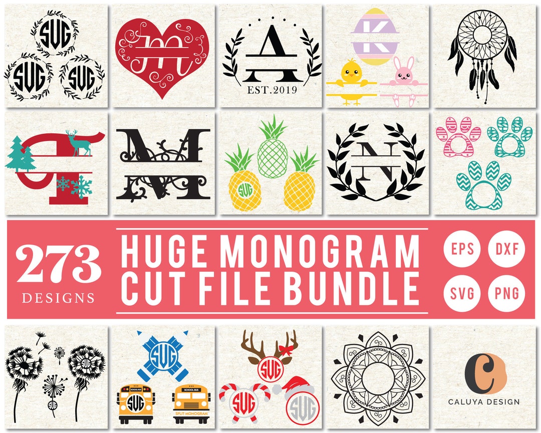 Massive Monogram Bundle SVG Cut File Bundle Deal | Cut File for Cricut ...