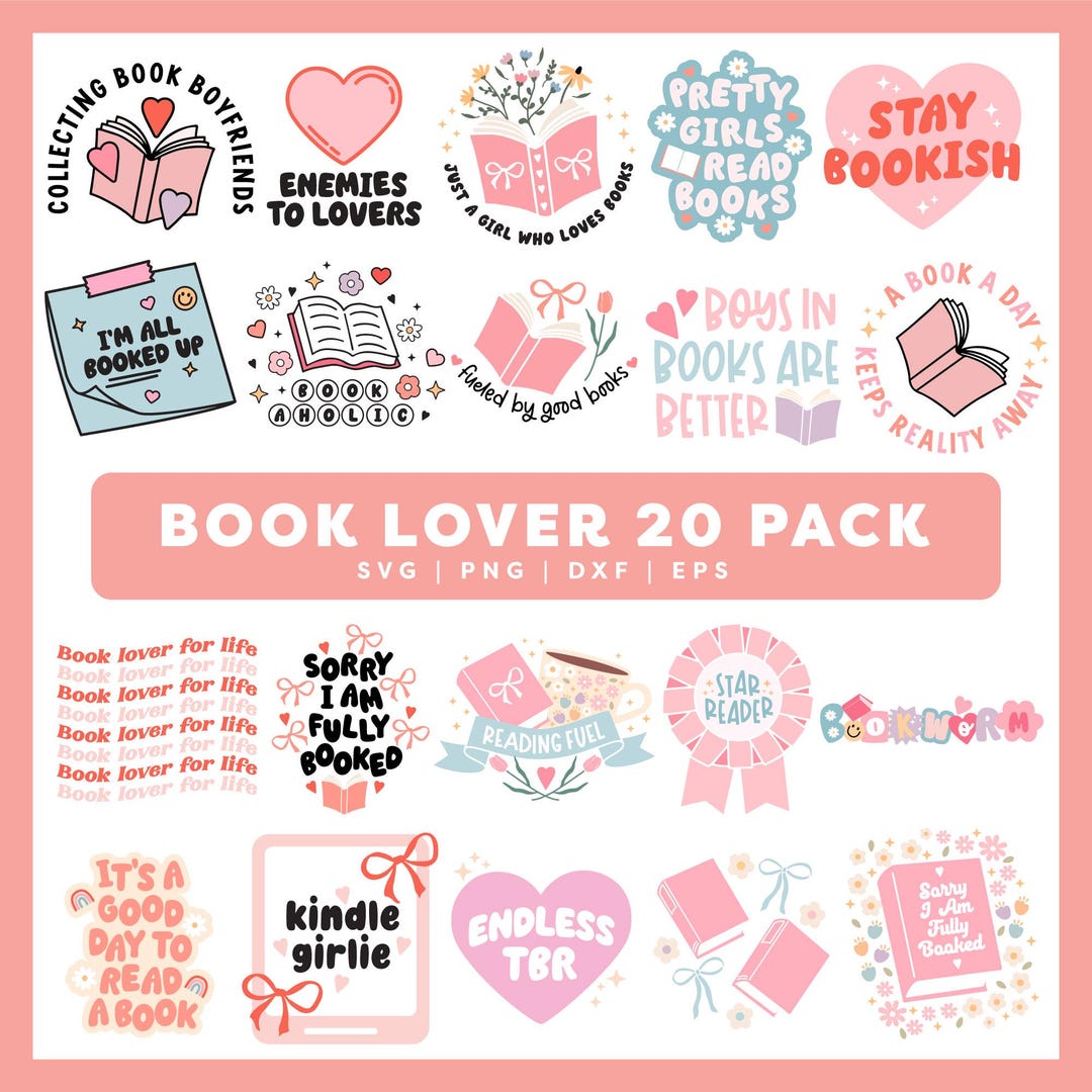 Book Lovers SVG Bundle | Book Quotes SVG Bundle | Book Boyfriend Svg ...