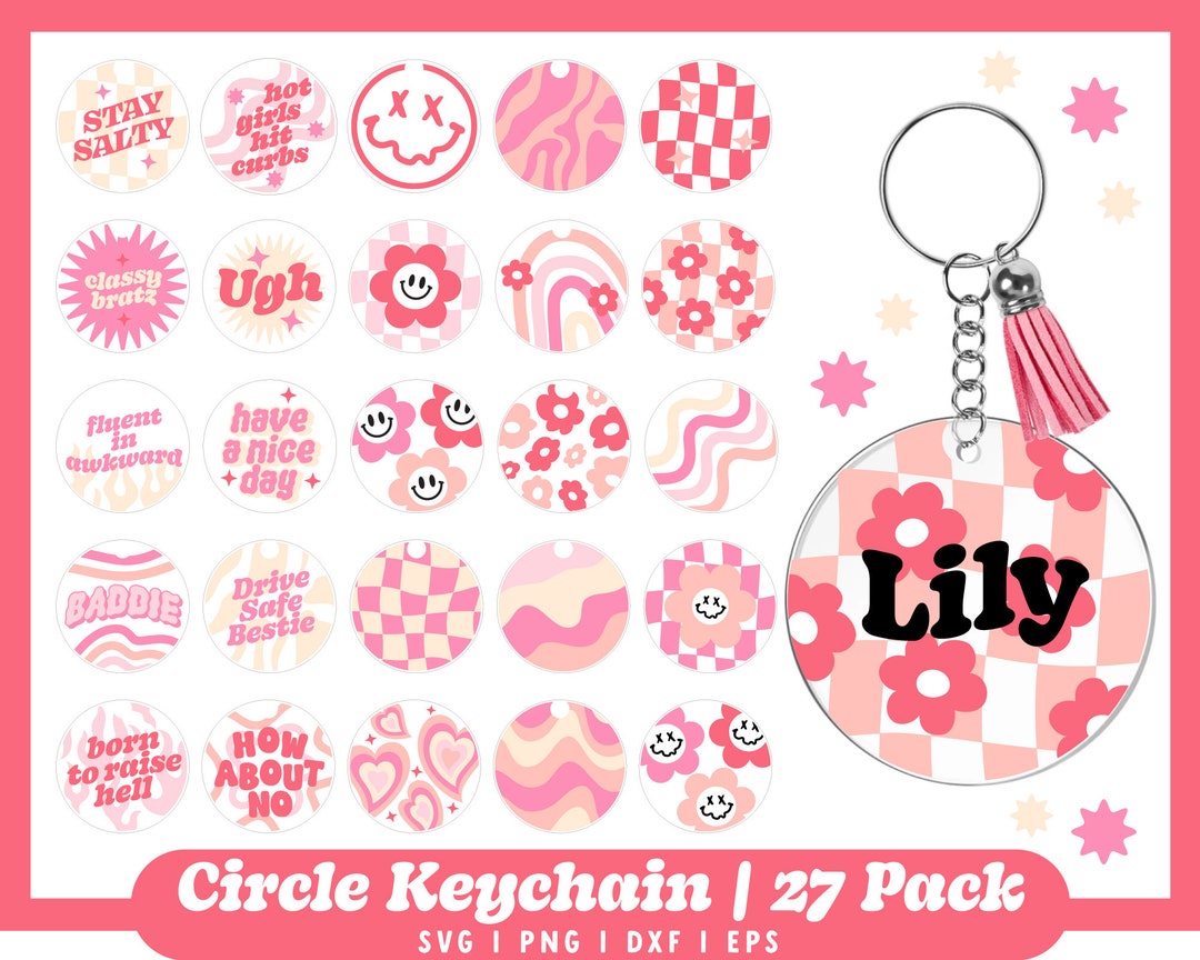 Round Keychain SVG Keychain SVG Round Keychain SVG Bundle Circle ...